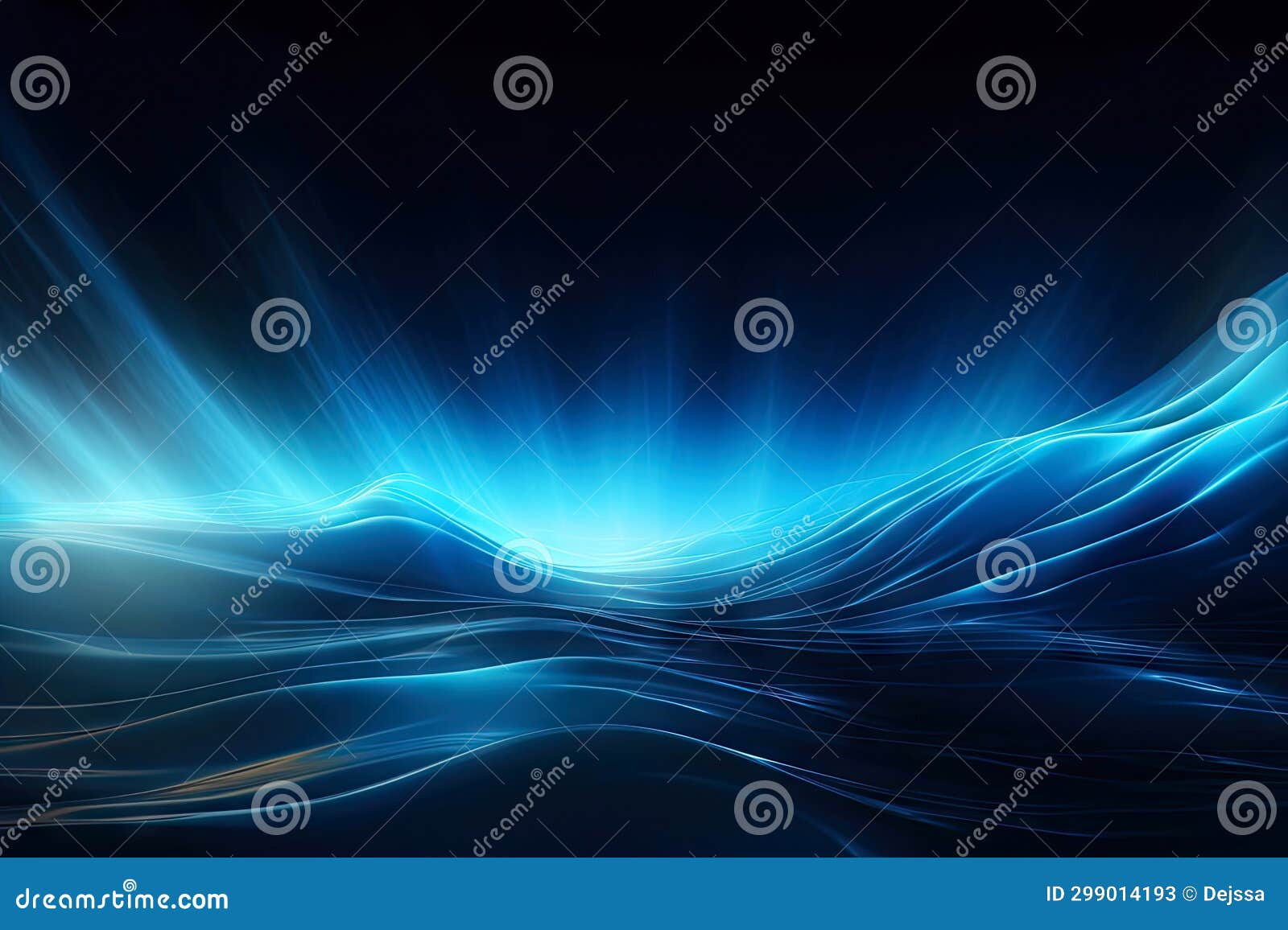 Abstract Background with Waves and Rays of Blue Light Stock ...