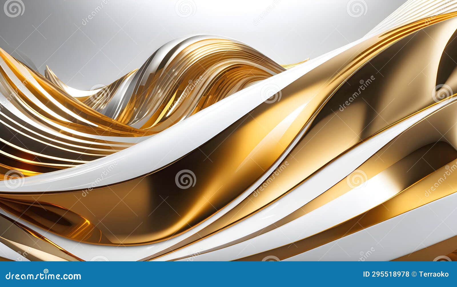Abstract Background with Waves of White Gold Color in High Resolution ...