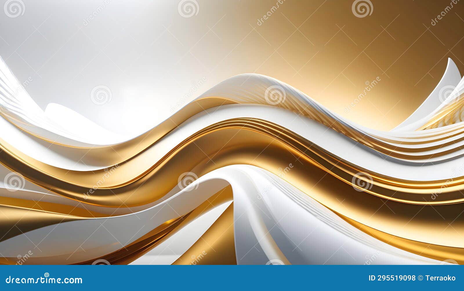 Abstract Background with Waves of White Gold Color in High Resolution ...
