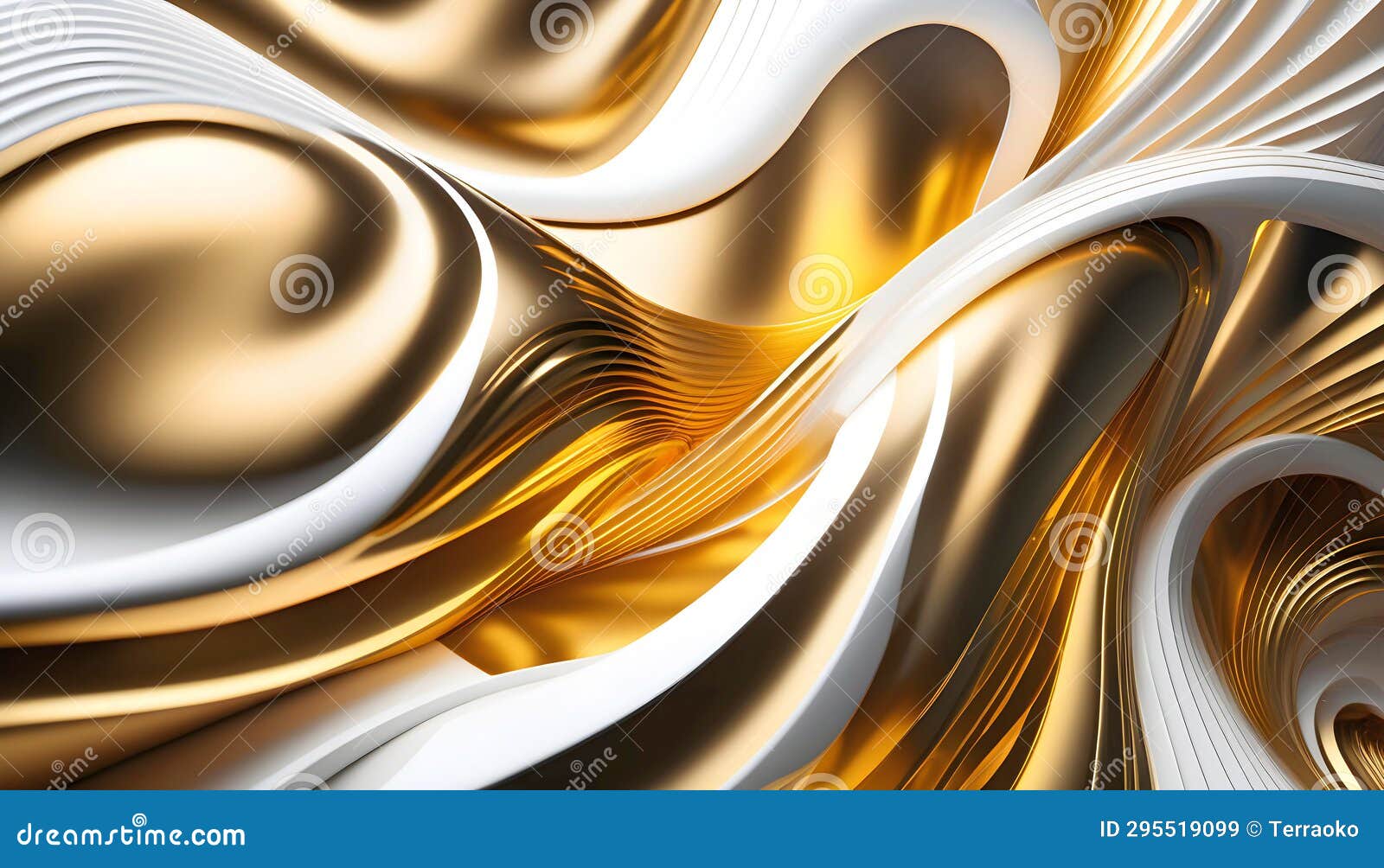 Abstract Background with Waves of White Gold Color in High Resolution ...