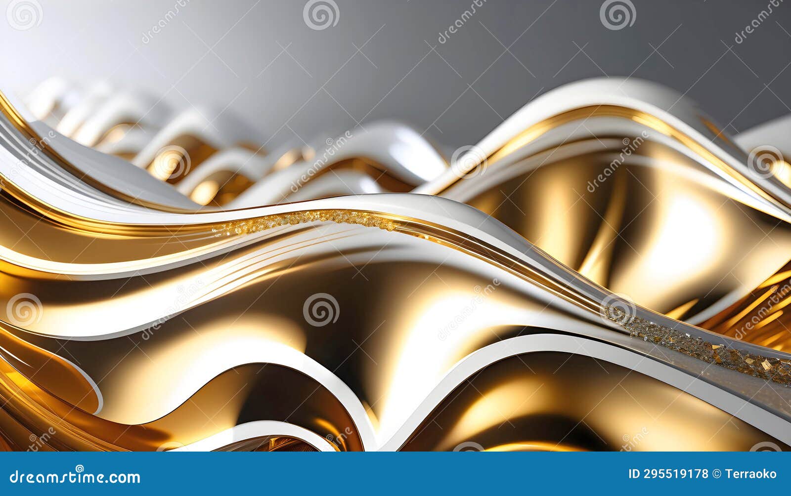 Abstract Background with Waves of White Gold Color in High Resolution ...