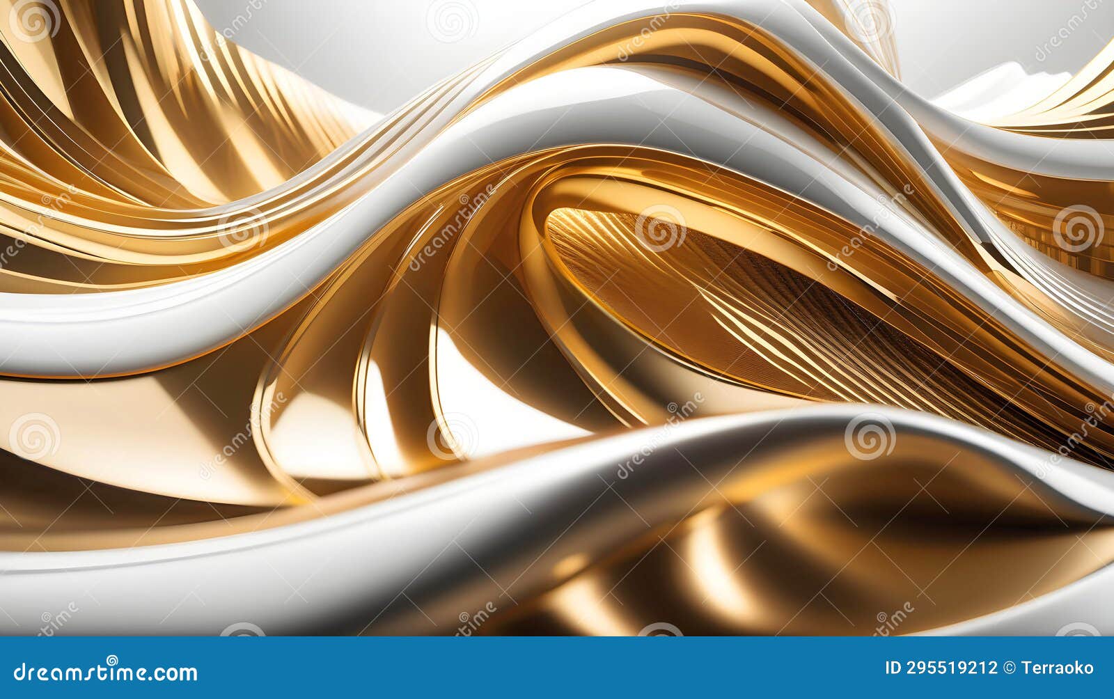 Abstract Background with Waves of White Gold Color in High Resolution ...