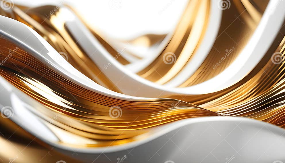 Abstract Background with Waves of White Gold Color in High Resolution ...