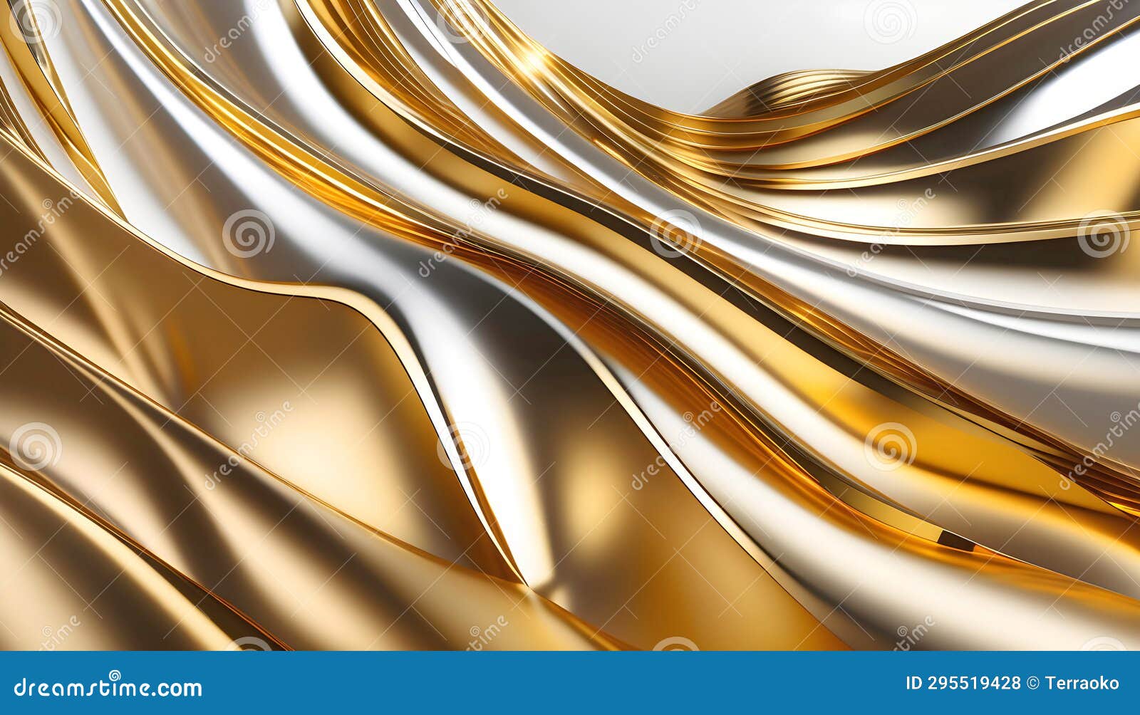 Abstract Background with Waves of White Gold Color in High Resolution ...