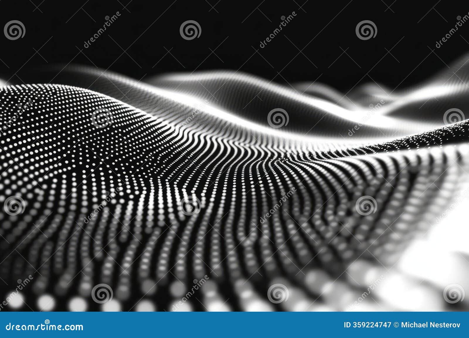 Abstract Background with Waving Surface Formed by Small White Particles ...