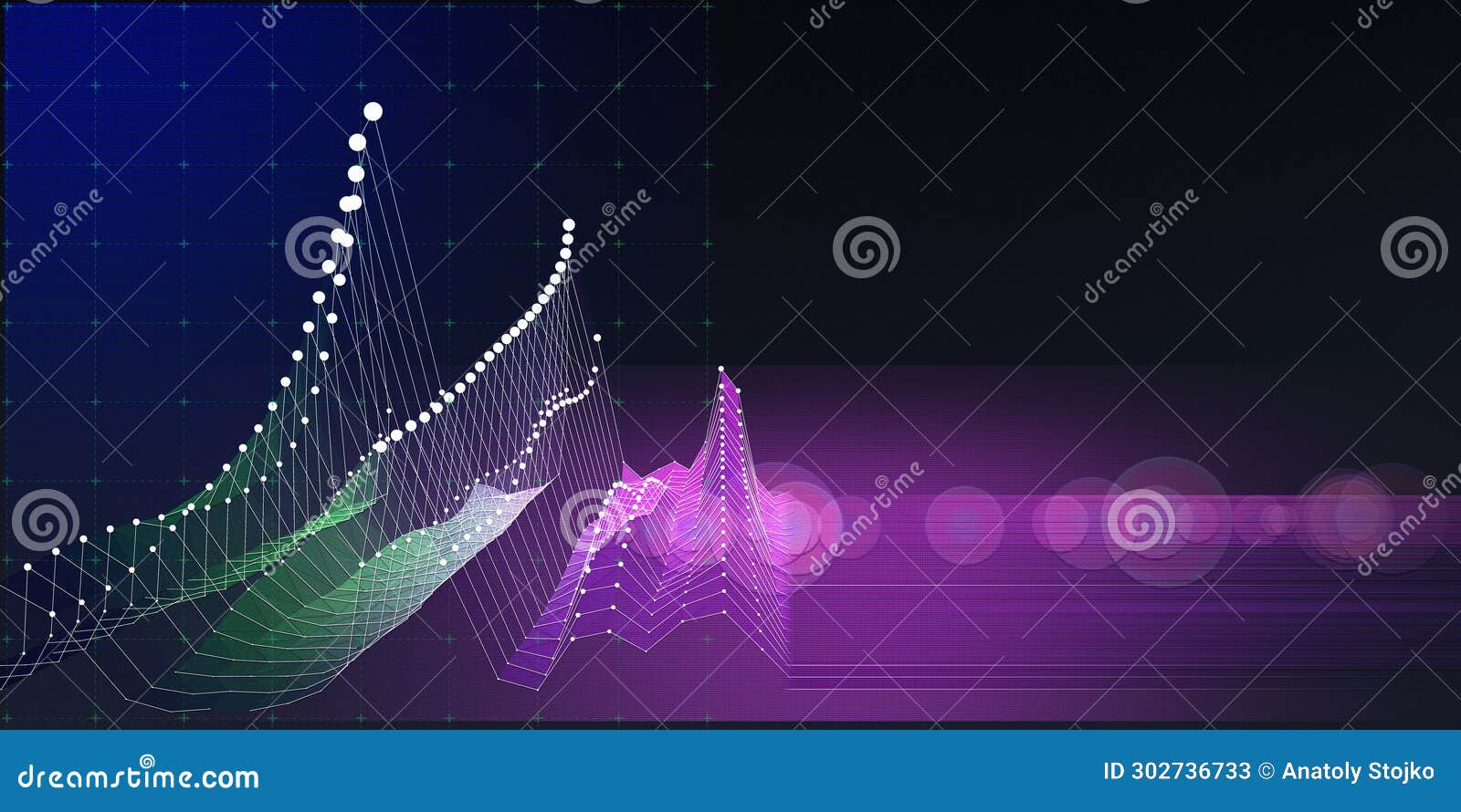 Abstract Background Waving Wireframe Grid from Lines in Grid with Dots ...