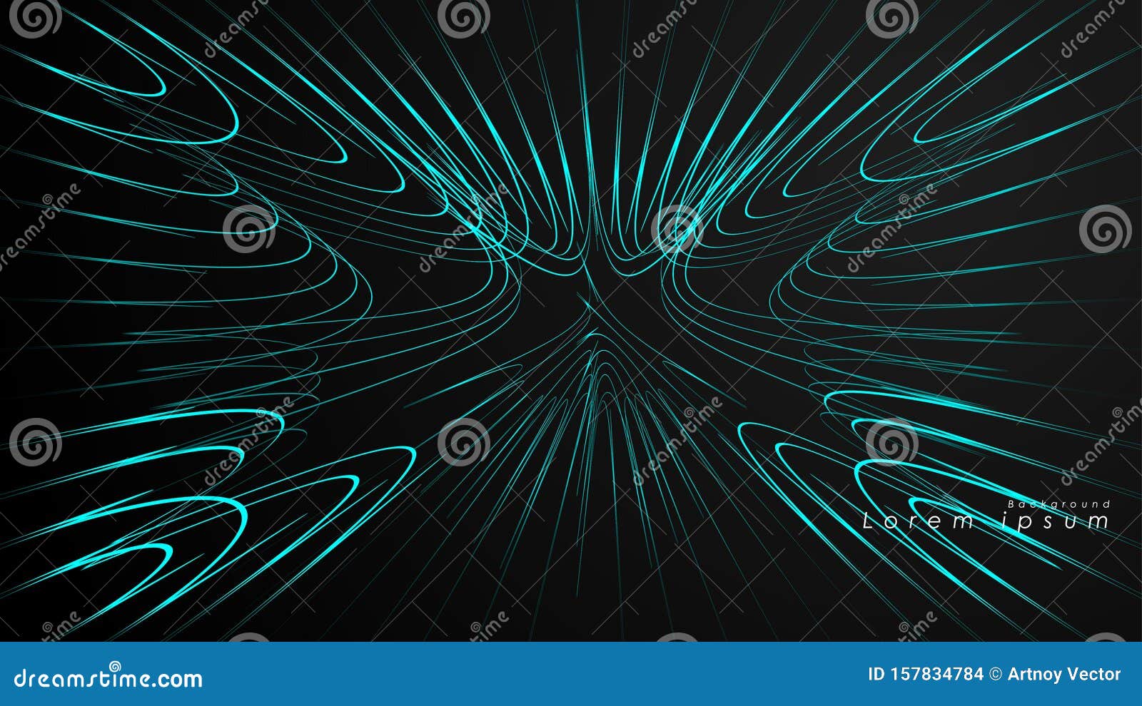 Abstract Background of Wavy Futuristic Blue Lines Stock Vector ...