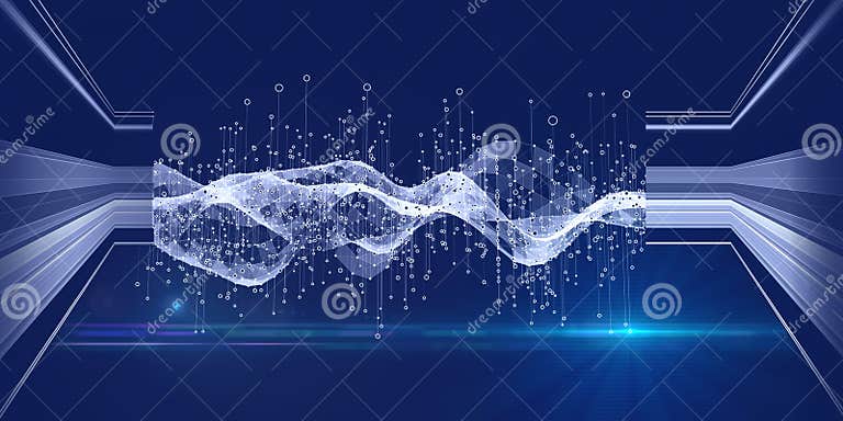 Abstract Background Wavy Graph Wireframe from Grid Polygonal and Lines ...