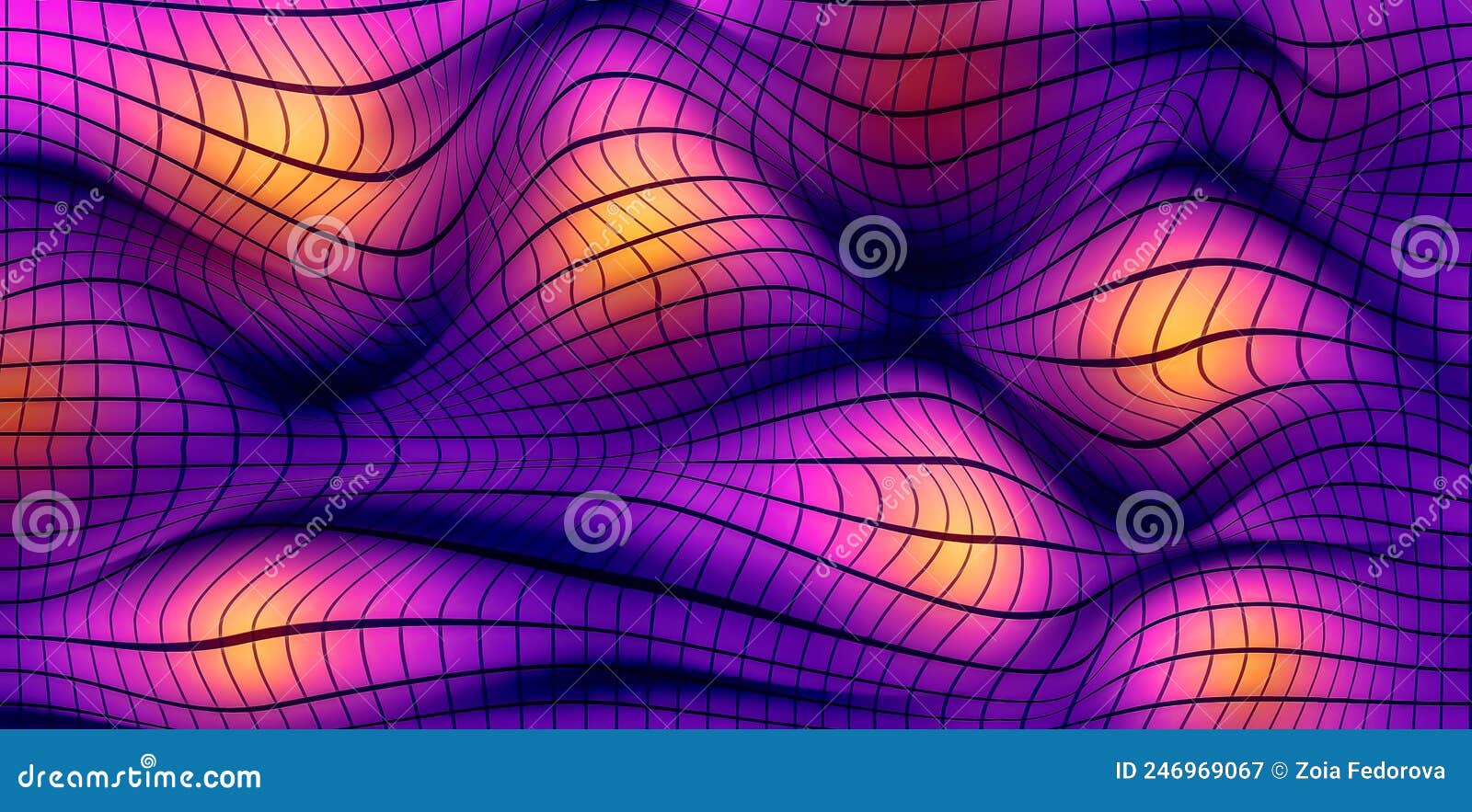 Abstract Background with Wavy Grid Stock Illustration - Illustration of ...