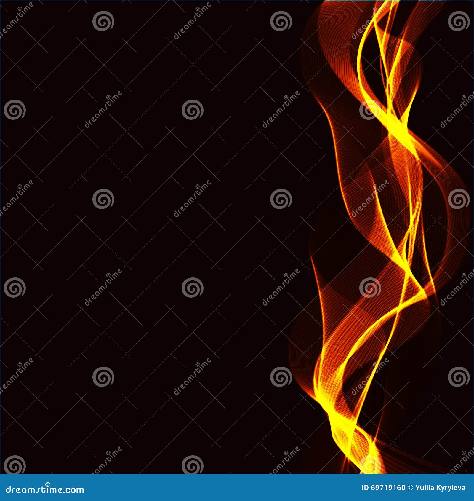 Abstract Background with Wavy Ribbons of a Fire Stock Vector ...