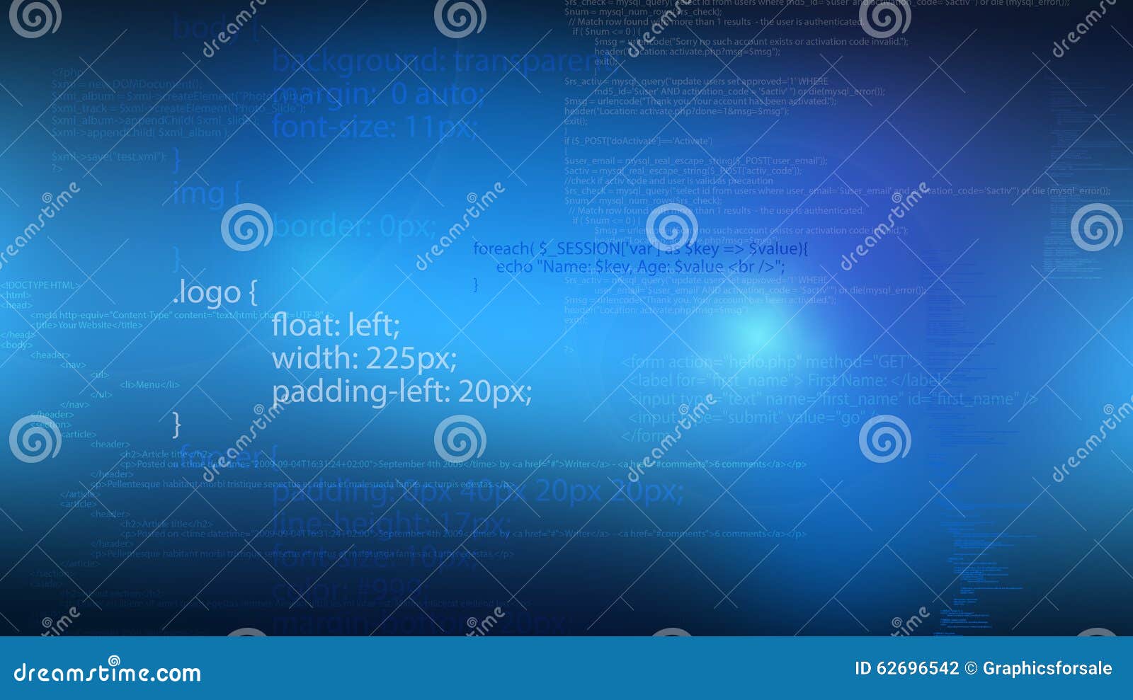 Abstract Background with Web Programming Script Stock Photo - Image of ...