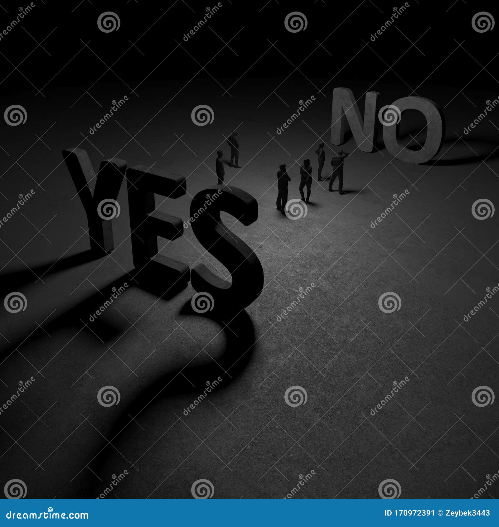 Yes or No Concept, 3d Render. Stock Illustration - Illustration of ...