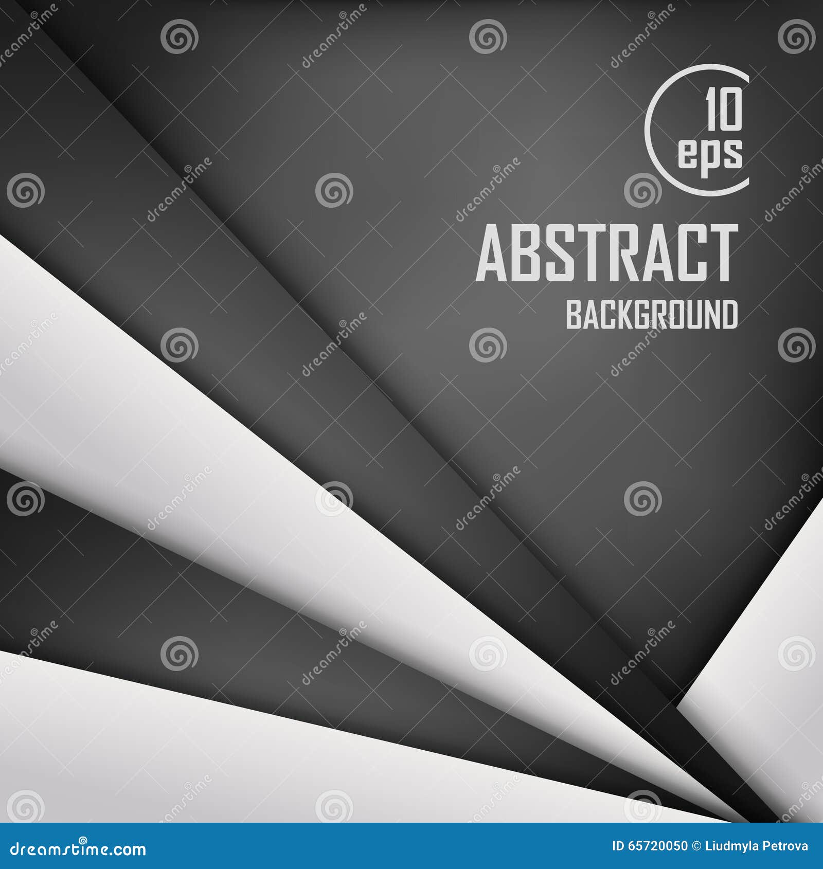 Abstract Background of White and Black Origami Paper. Vector ...