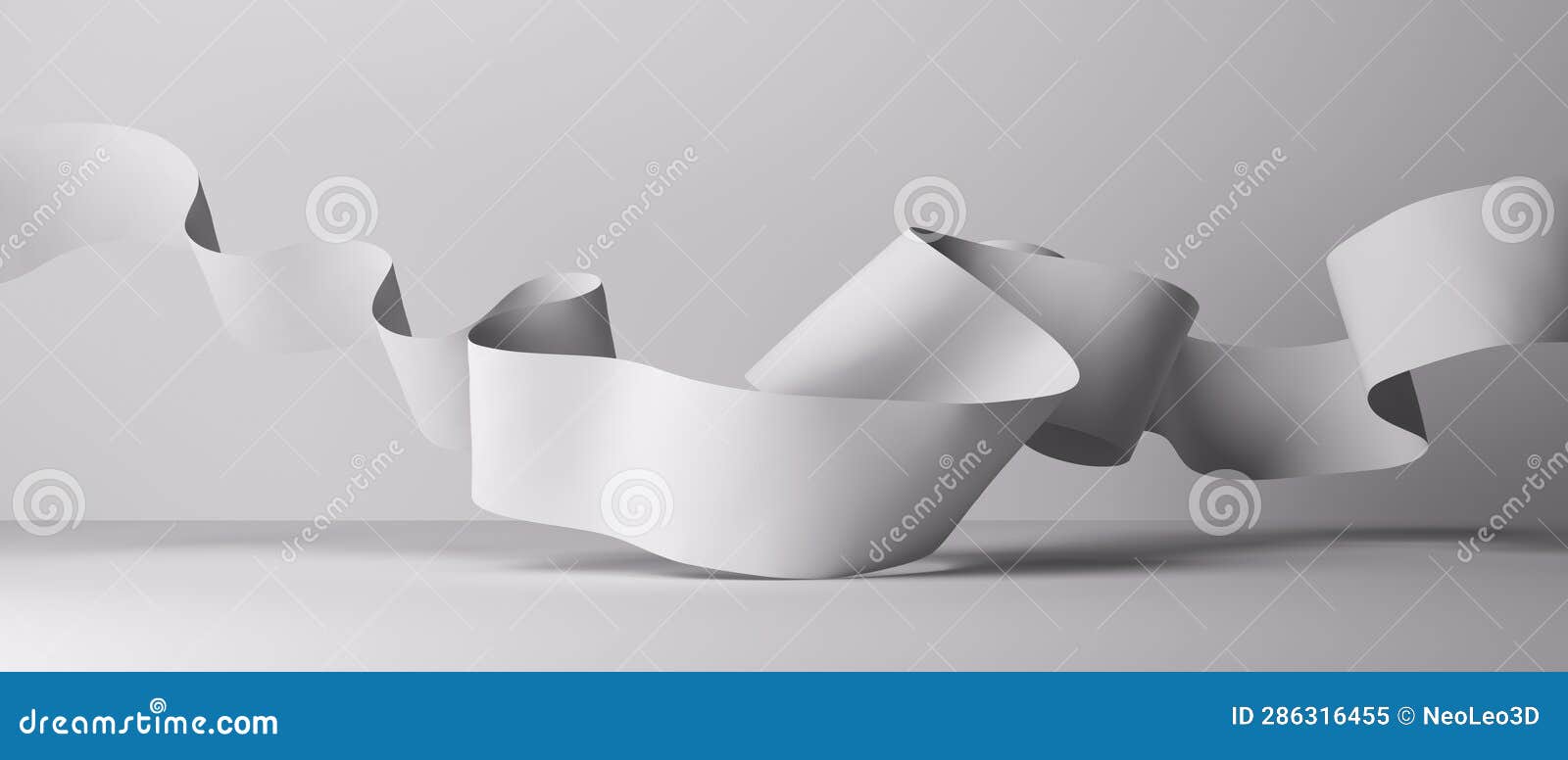 Abstract Background of White Folded Paper Ribbon. Minimalist Wallpaper ...