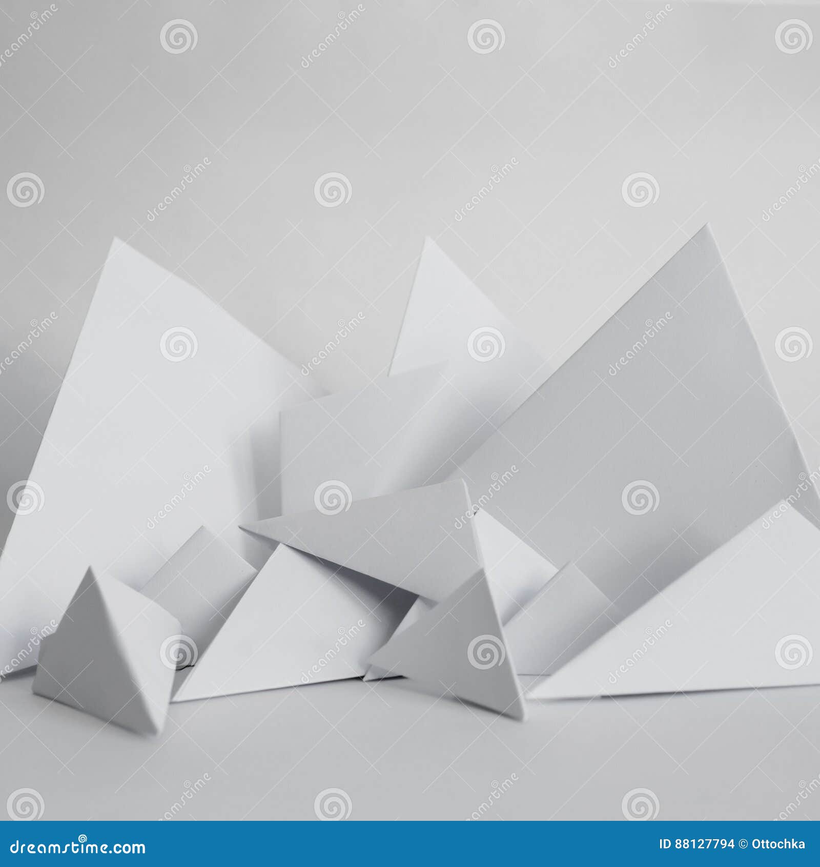 Abstract Background of White Paper Triangles Stock Photo - Image of ...