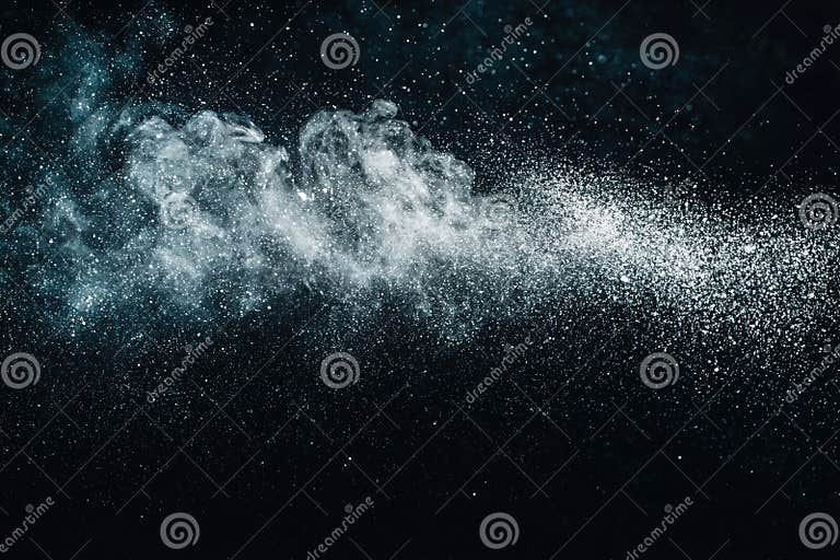 Abstract Background with White Smoke and Dust Particles on a Black ...