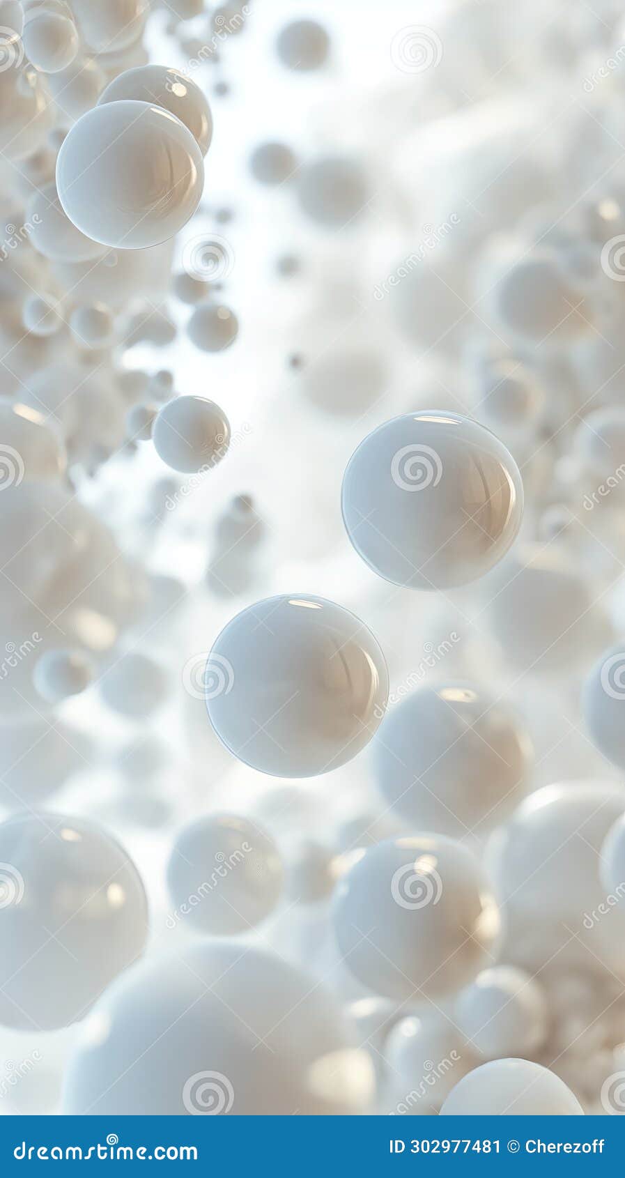 Abstract Background of White Soft Spheres Stock Image - Image of round ...
