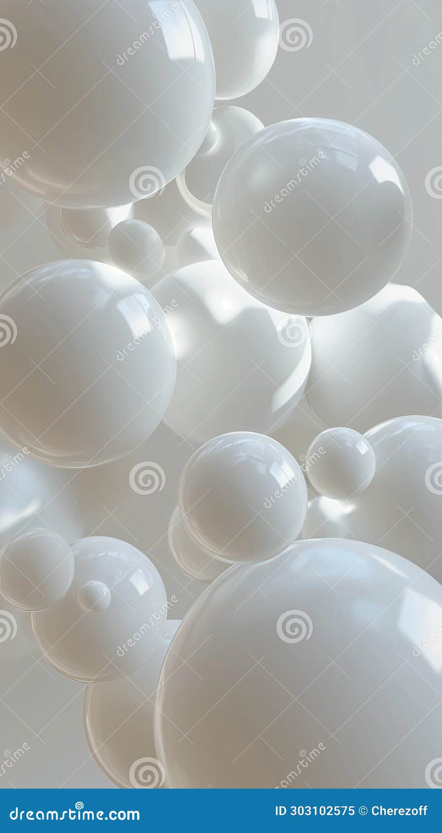 Abstract Background of White Soft Spheres Stock Image - Image of round ...
