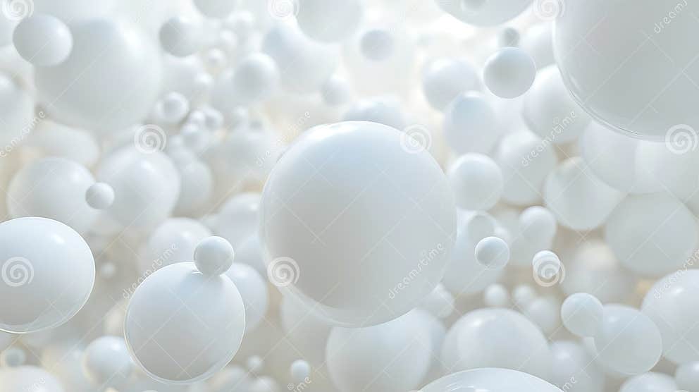 Abstract Background of White Soft Spheres Stock Photo - Image of soft ...