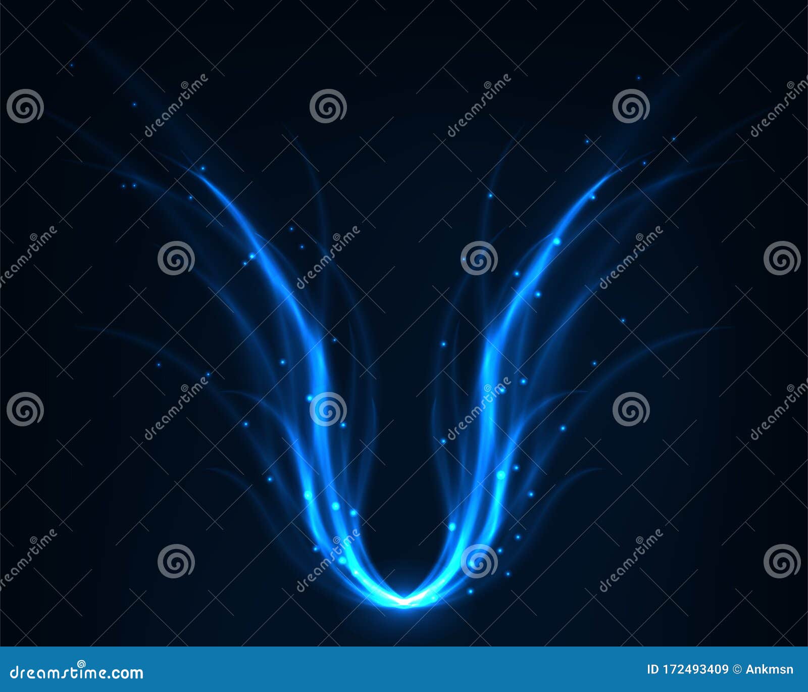 Abstract Background Wings Vector Electric Light. Spark Flash Effect ...