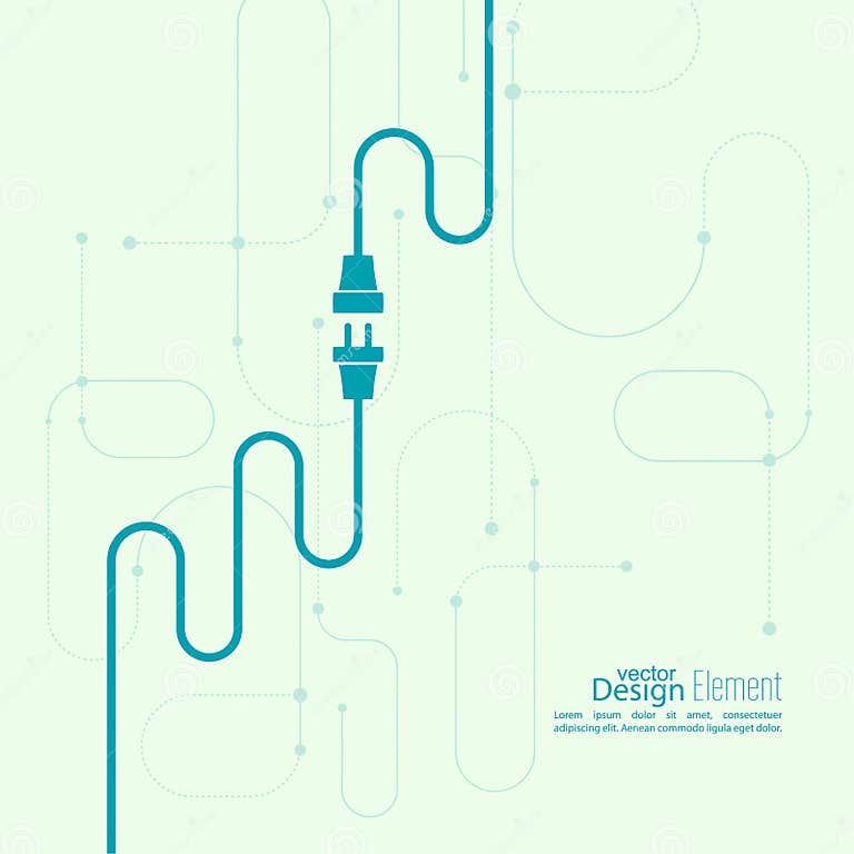 Abstract Background with Wire Plug and Socket Stock Vector ...
