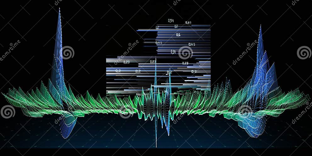 Abstract Background Wireframe Graph with Data Circles and Blurred Lines ...