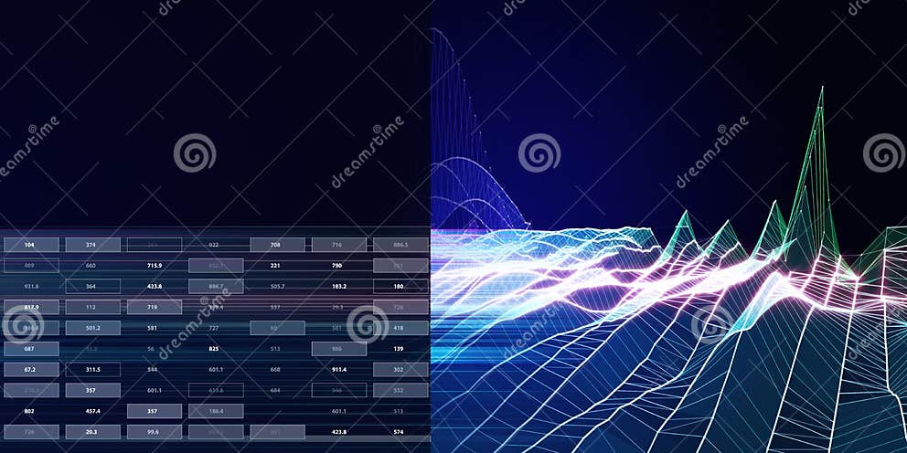 Abstract Background Wireframe Noise Grid with Color Blurred Lines and ...