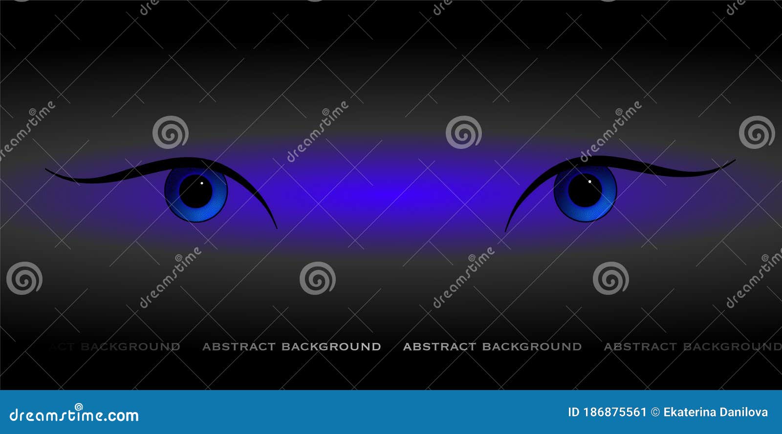 Abstract Background with Woman Eyes, Dark Style Stock Vector ...