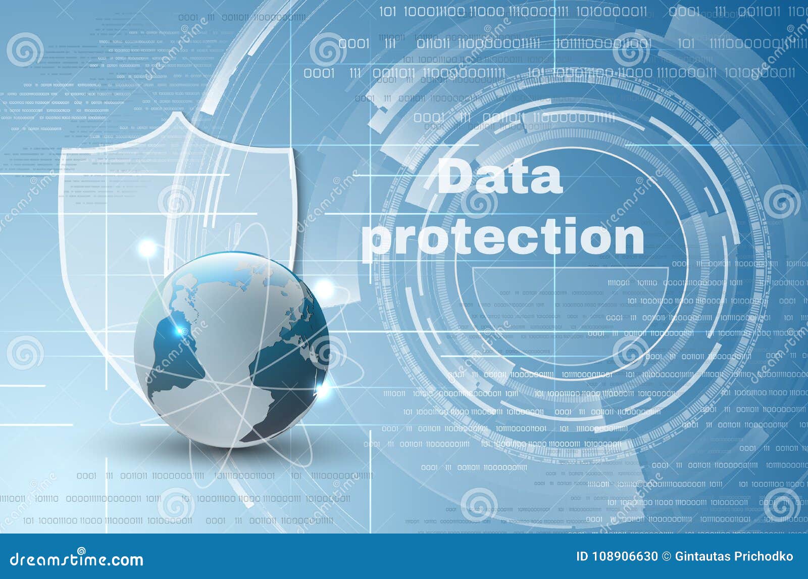 Abstract Background World Data Protection Theme Stock Vector ...