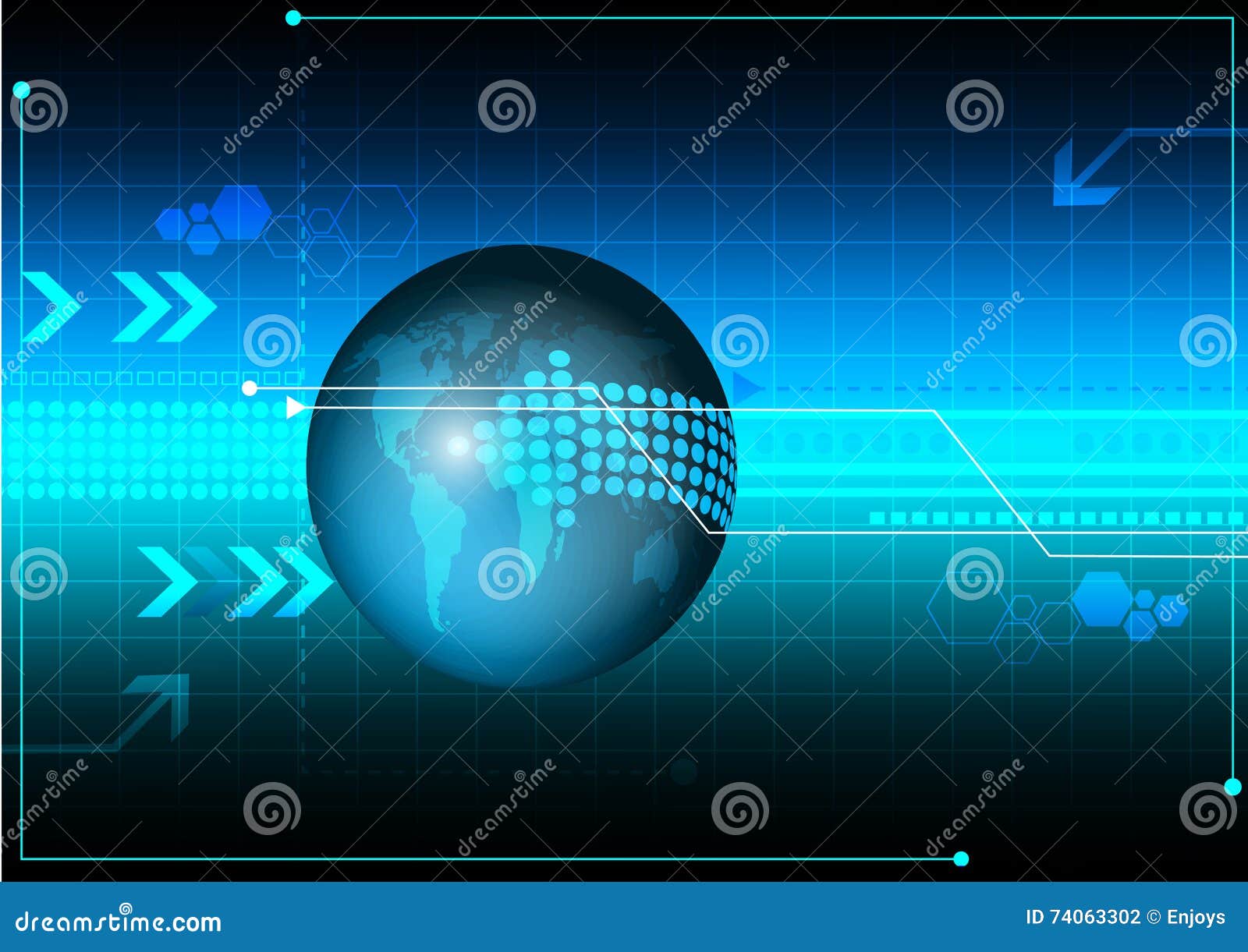 Abstract Background World and Technology Concept. Stock Illustration ...