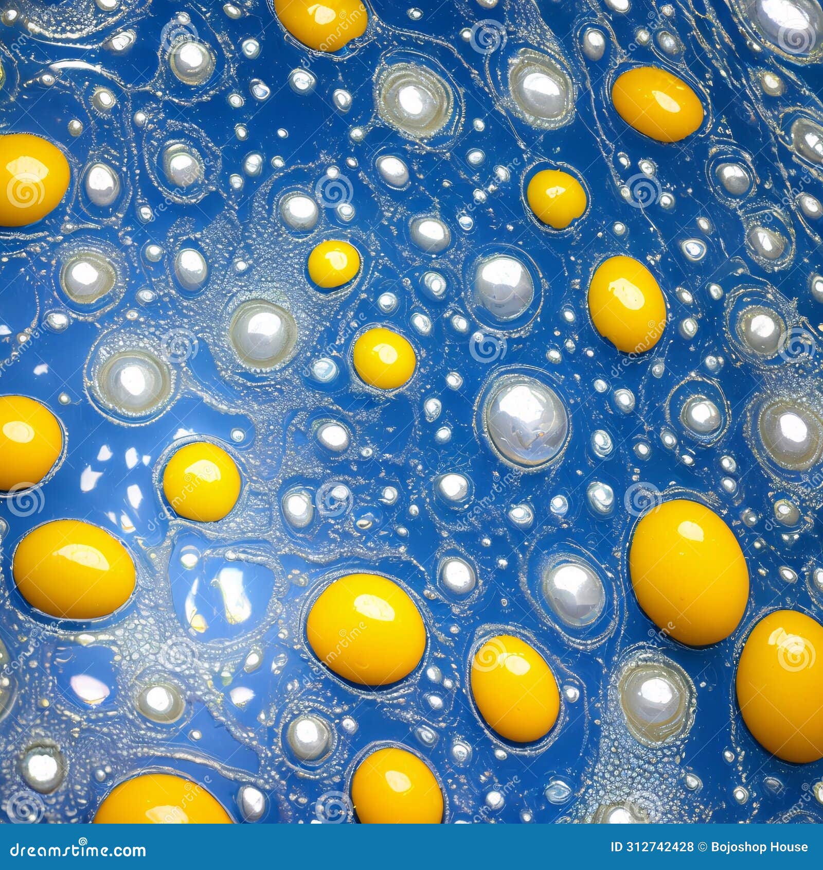 Abstract Background with Yellow and Blue Bubbles Stock Illustration ...