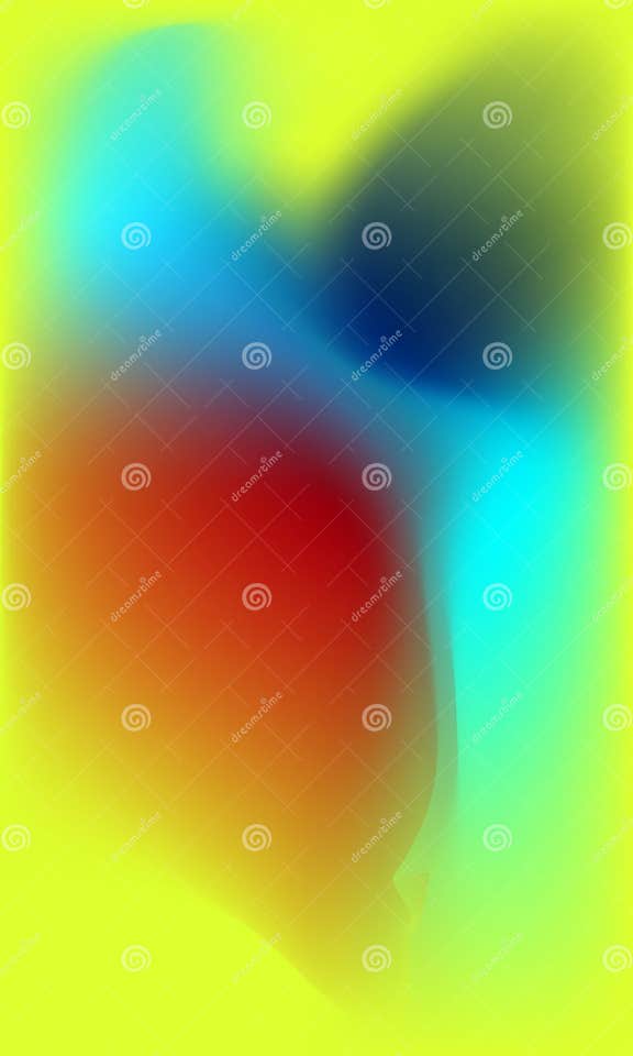 Abstract Background in Yellow, Abstract Gradient Objects in Red, Light ...