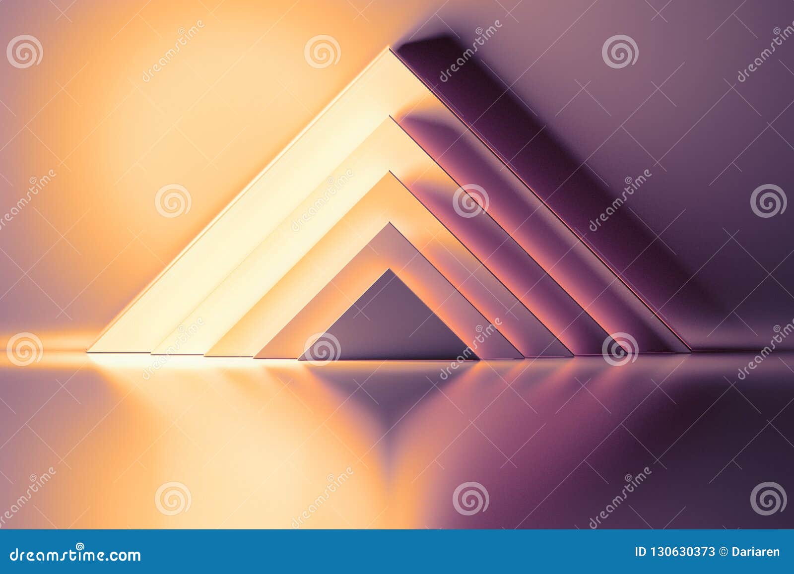Abstract Background with Yellow Pink Pyramids Stock Illustration ...