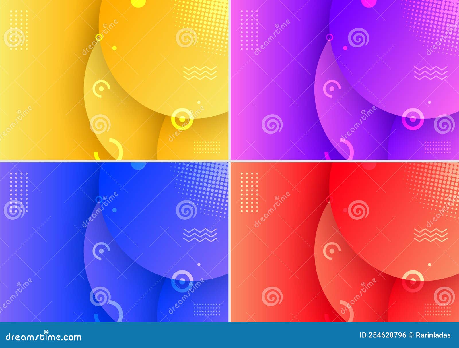Abstract Background Yellow, Purple, Blue, Red Color Circles Geometric ...