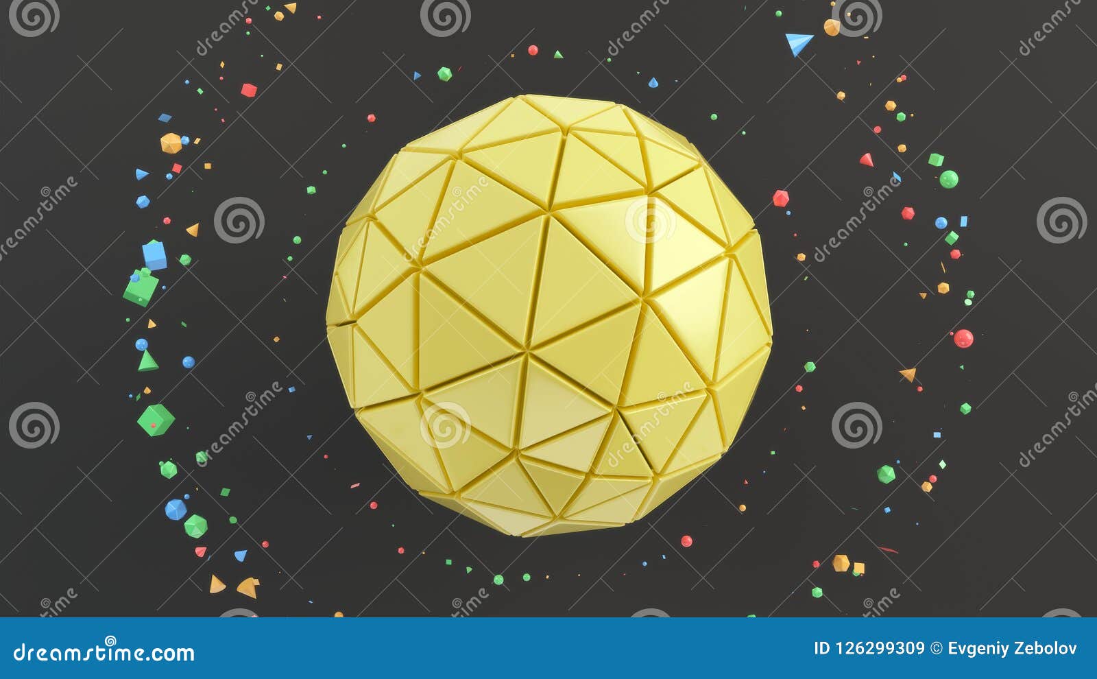 Yellow Sphere on the Black Surface Stock Illustration - Illustration of ...