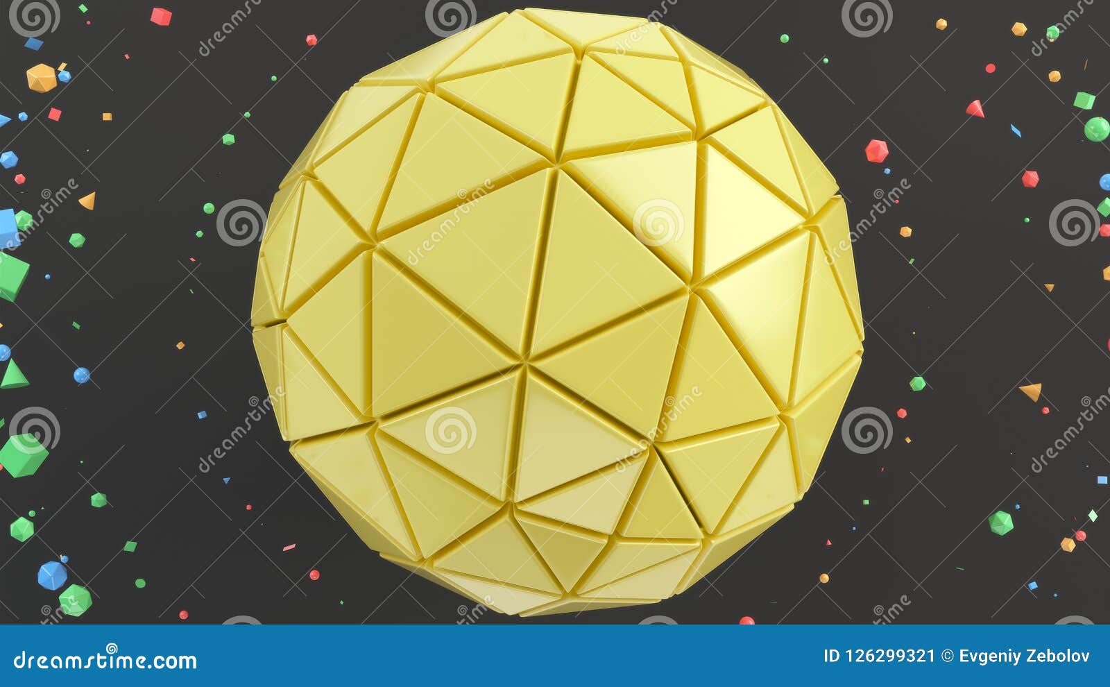 Yellow Sphere on the Black Surface Stock Illustration - Illustration of ...