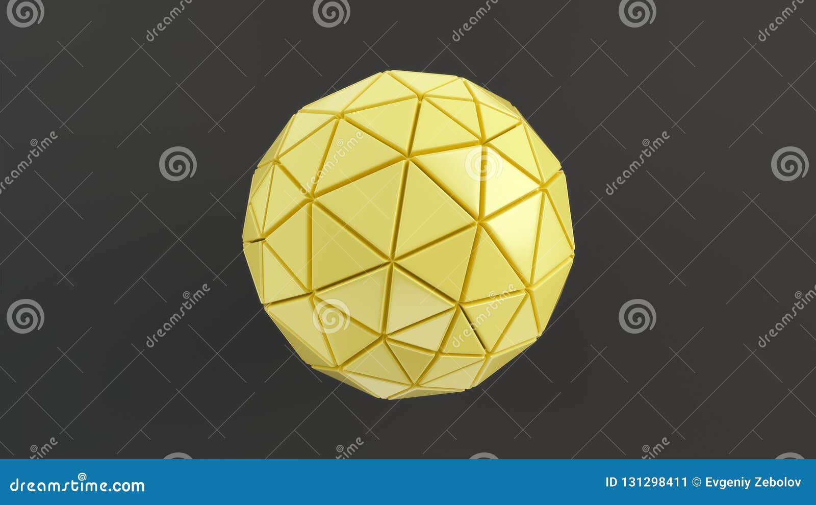 Yellow Sphere on the Black Surface Stock Illustration - Illustration of ...