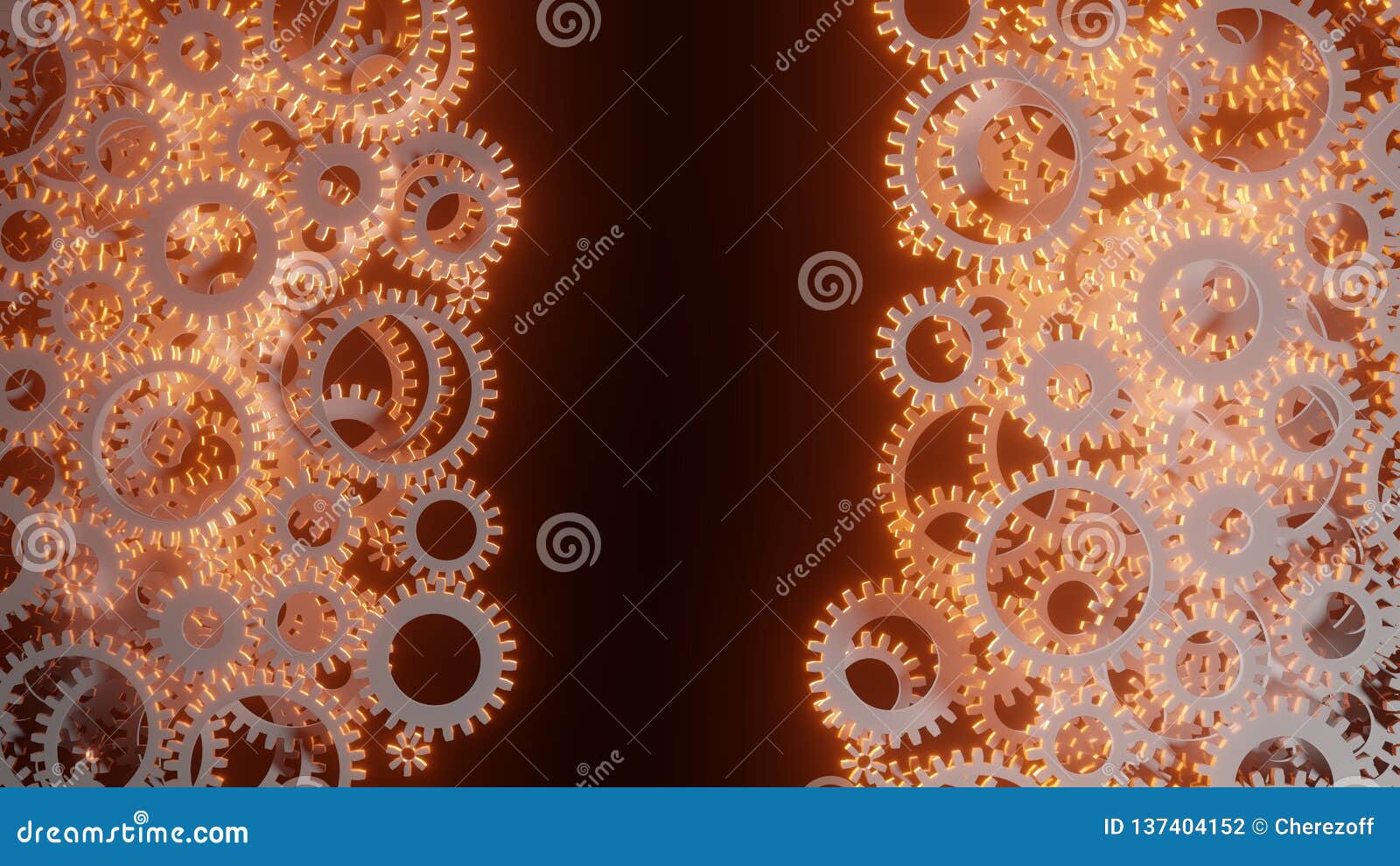 Bright Red Flash Inside a Set of Gears. 3d Illustration Stock Photo ...