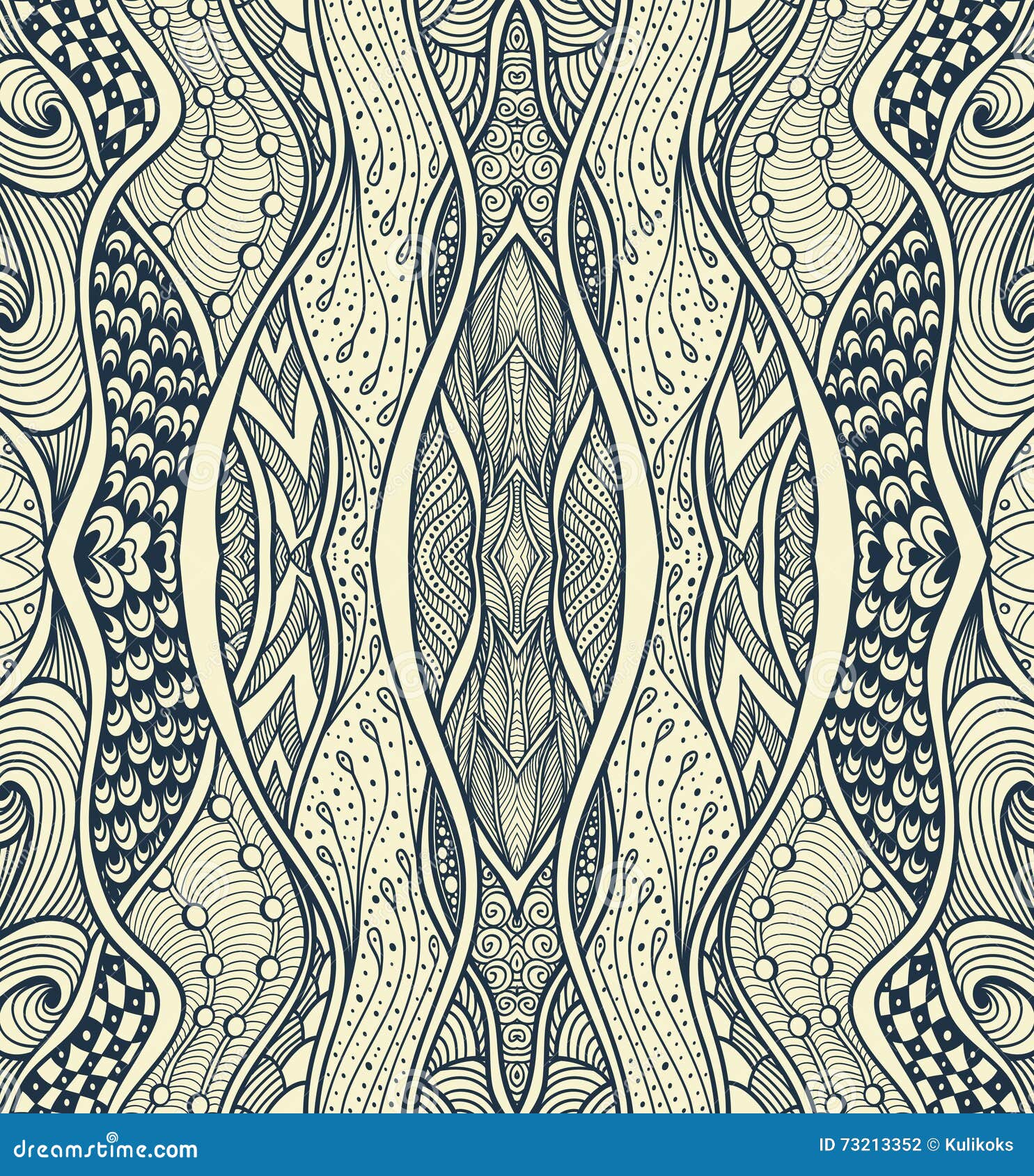 Abstract Background with Zen-doodle Pattern Black on White Stock Vector ...