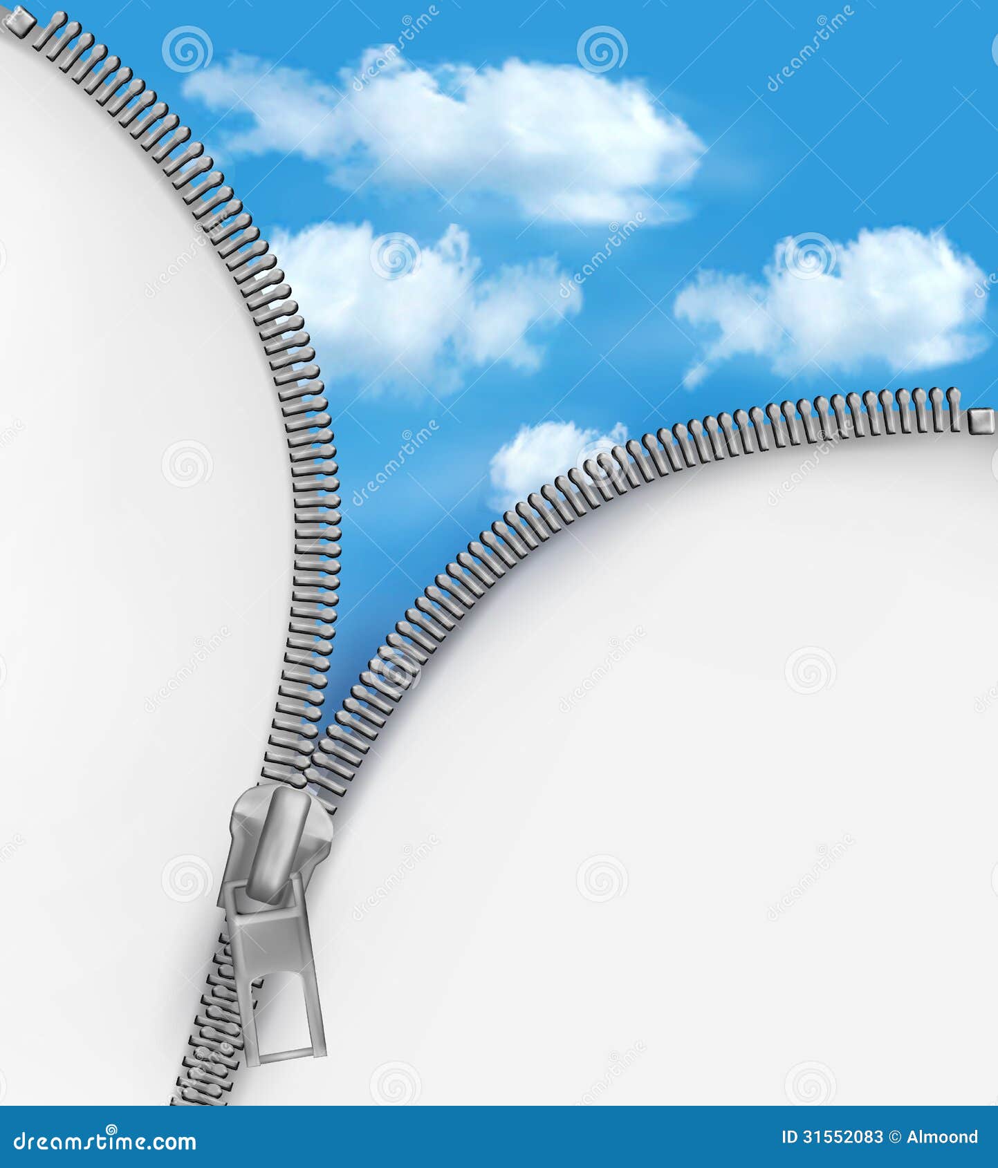 Abstract Background with Zipper and Cloudy Sky. Stock Vector ...