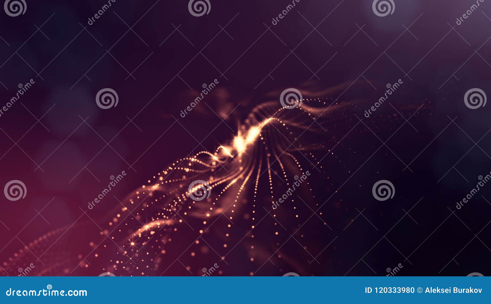 Abstract Dark Background As a Loopable Sequence with Glow Particles and Depth of Field. 3d ...