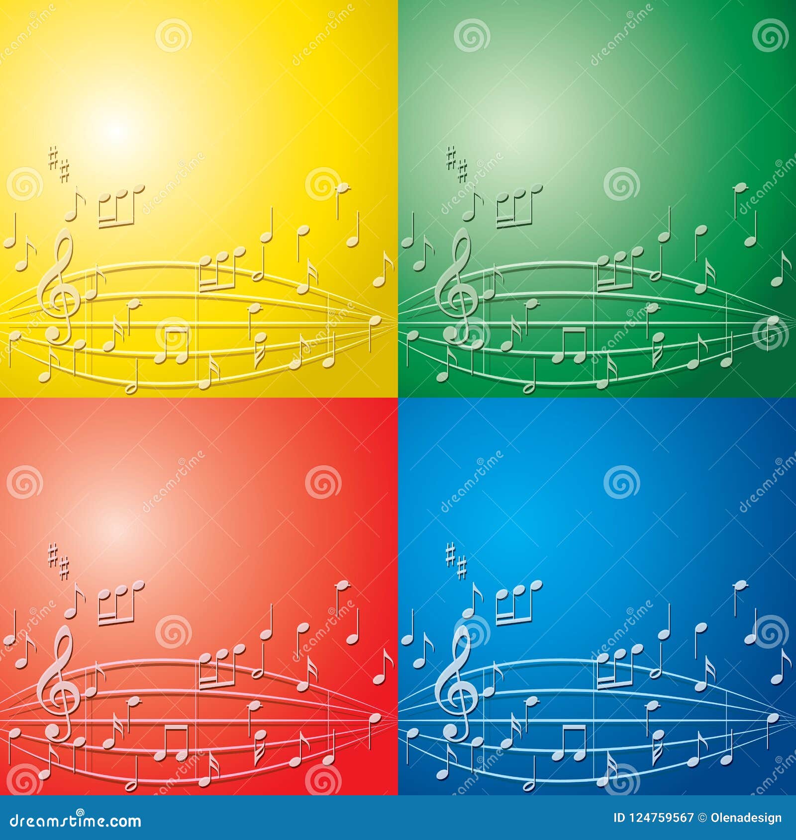 Abstract Backgrounds with Light Color Music Notes for Musical Stock ...