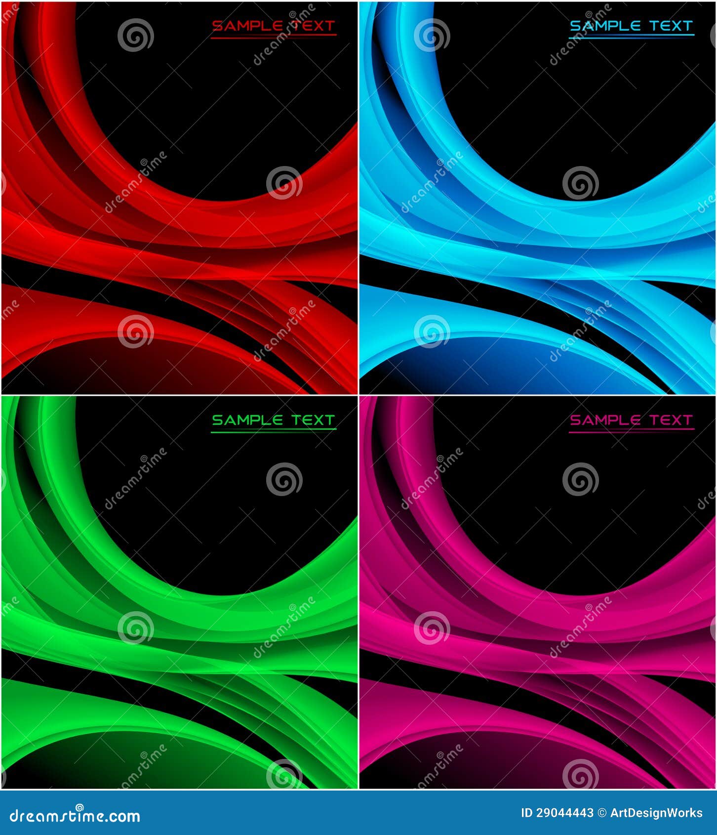 Abstract backgrounds pack stock illustration. Illustration of footer ...