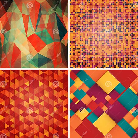 Abstract Backgrounds Set with Different Patterns. Vector Stock Vector ...