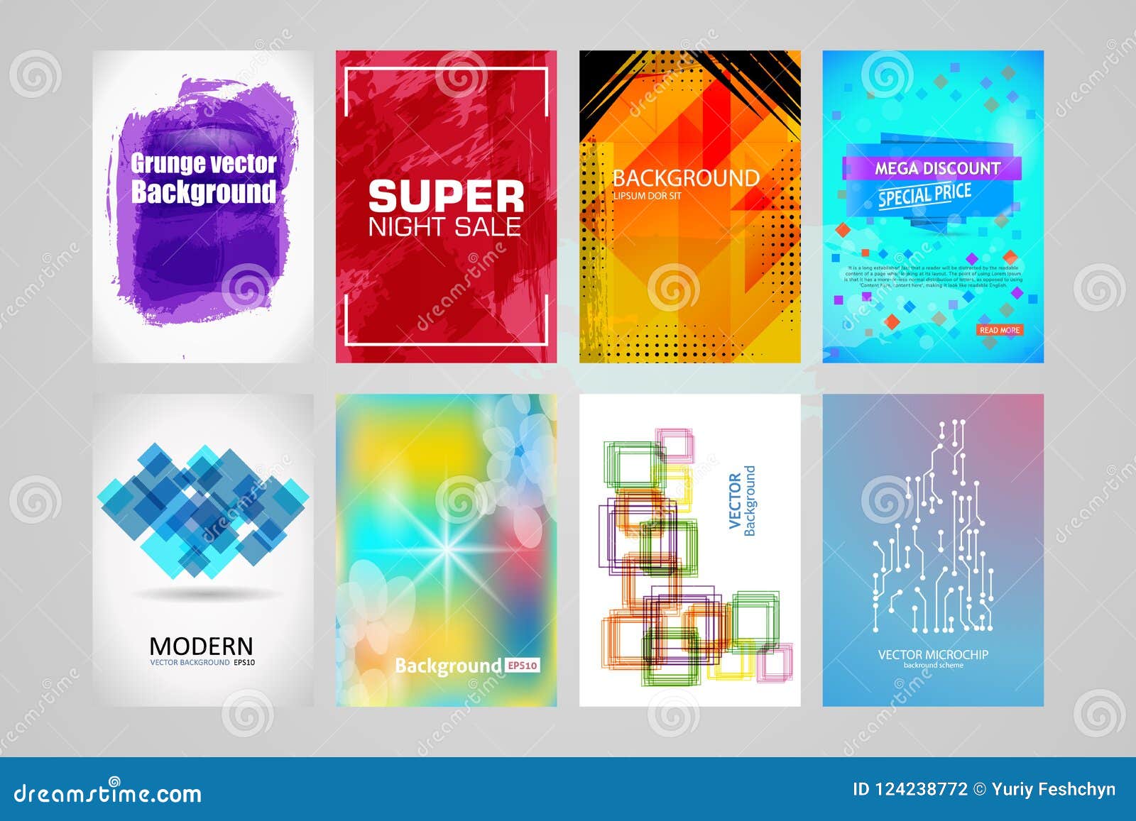 Abstract Backgrounds Set. A4 Title Sheet Template Stock Vector ...