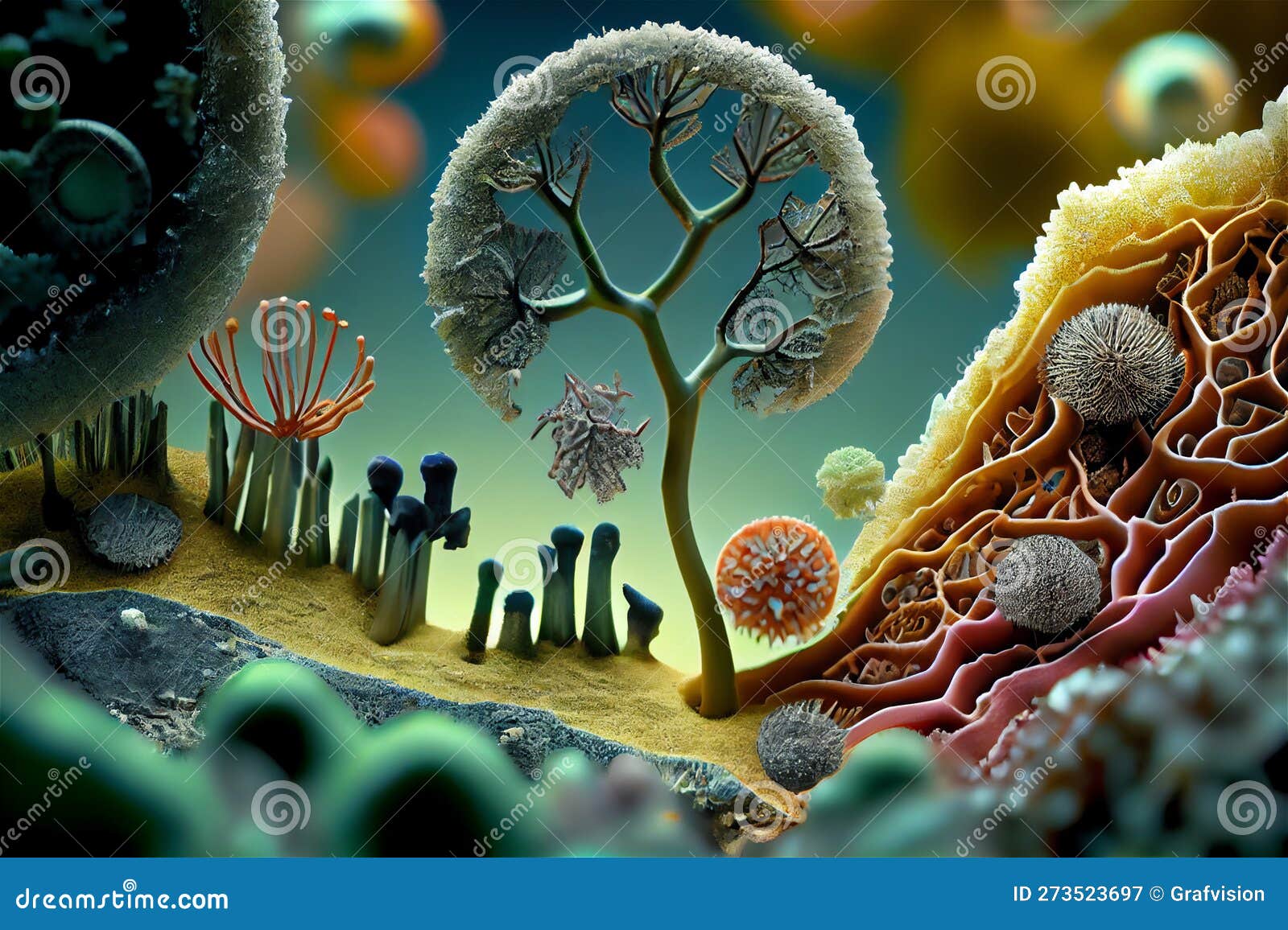 Abstract Bacteria. Concept of Science Stock Illustration - Illustration ...