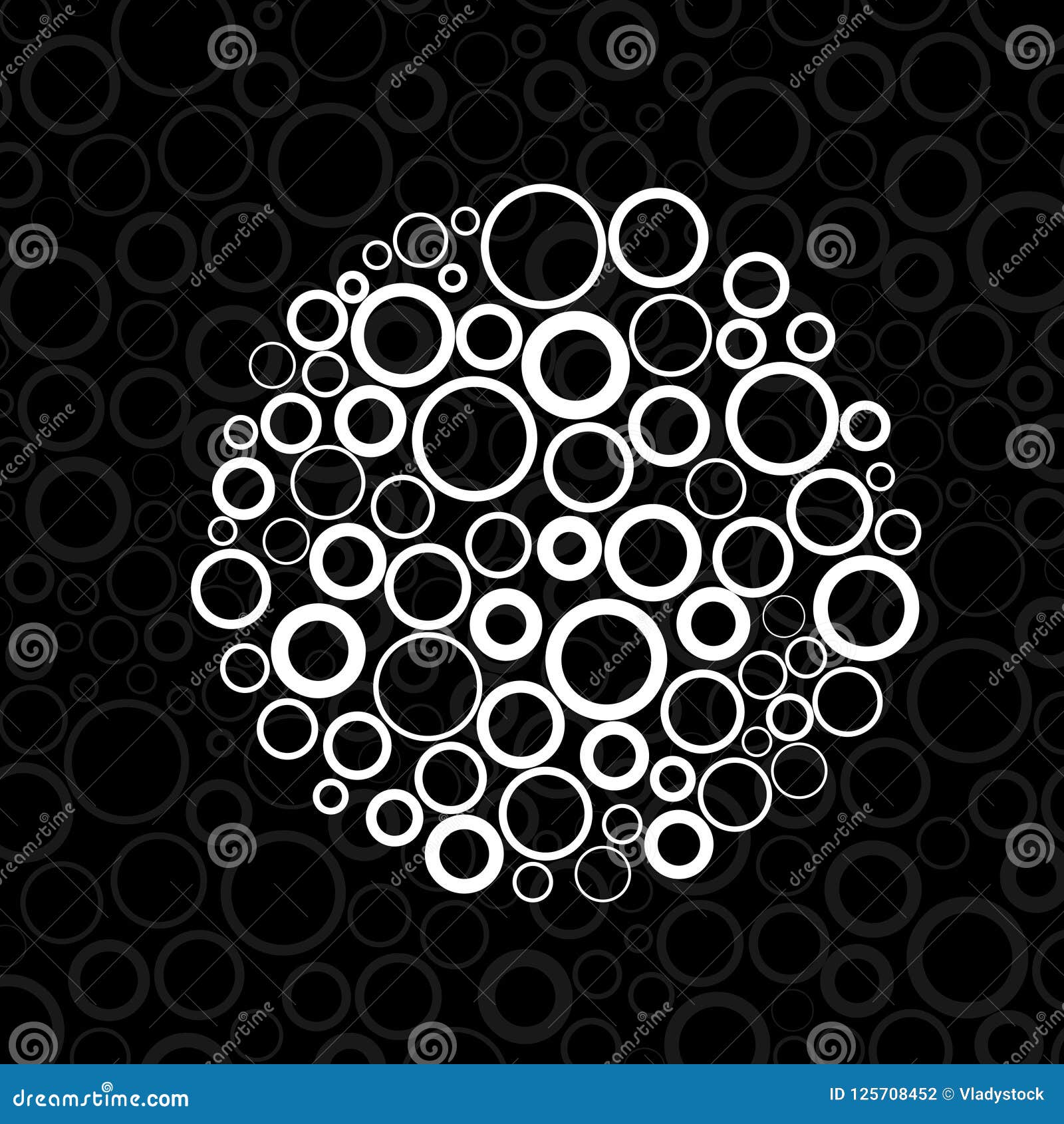 Abstract ball of circles stock vector. Illustration of round - 125708452