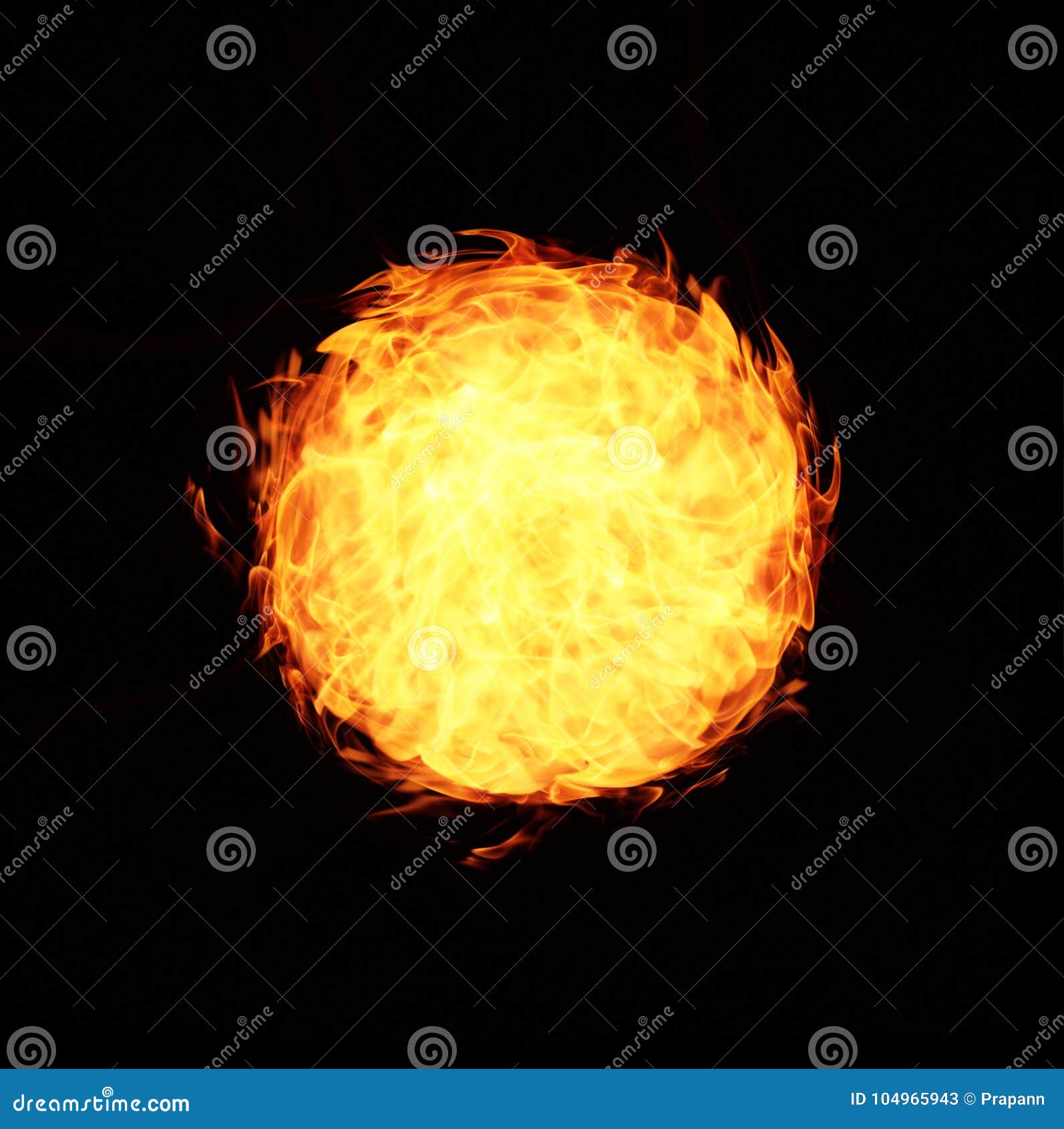 Abstract Ball Fire Flames on Black Background Stock Image - Image of ...