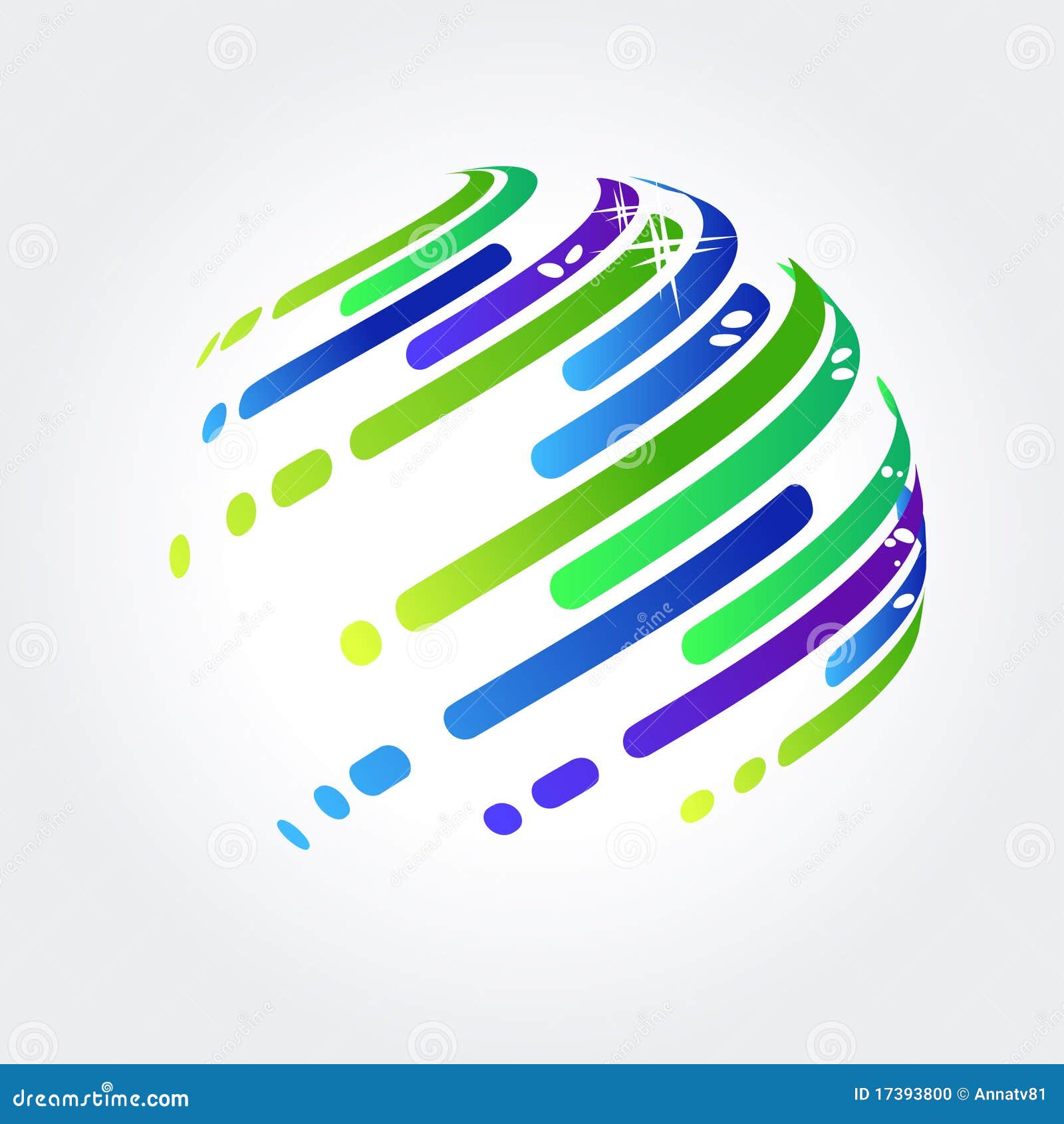Abstract Ball Made of Stripes Stock Vector - Illustration of green ...