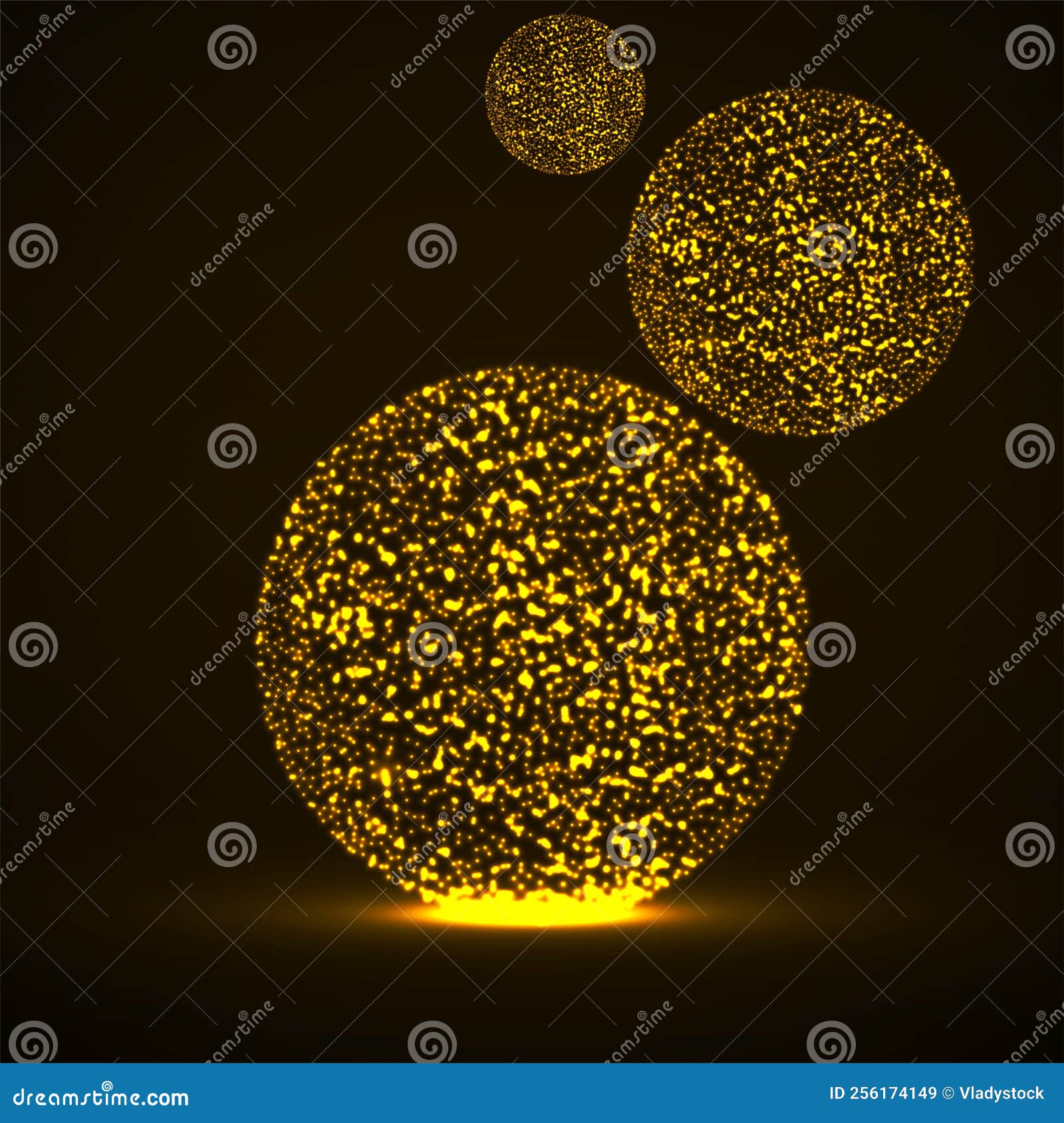 Abstract Balls with Glowing Particles, Circles of Chaotic Points ...